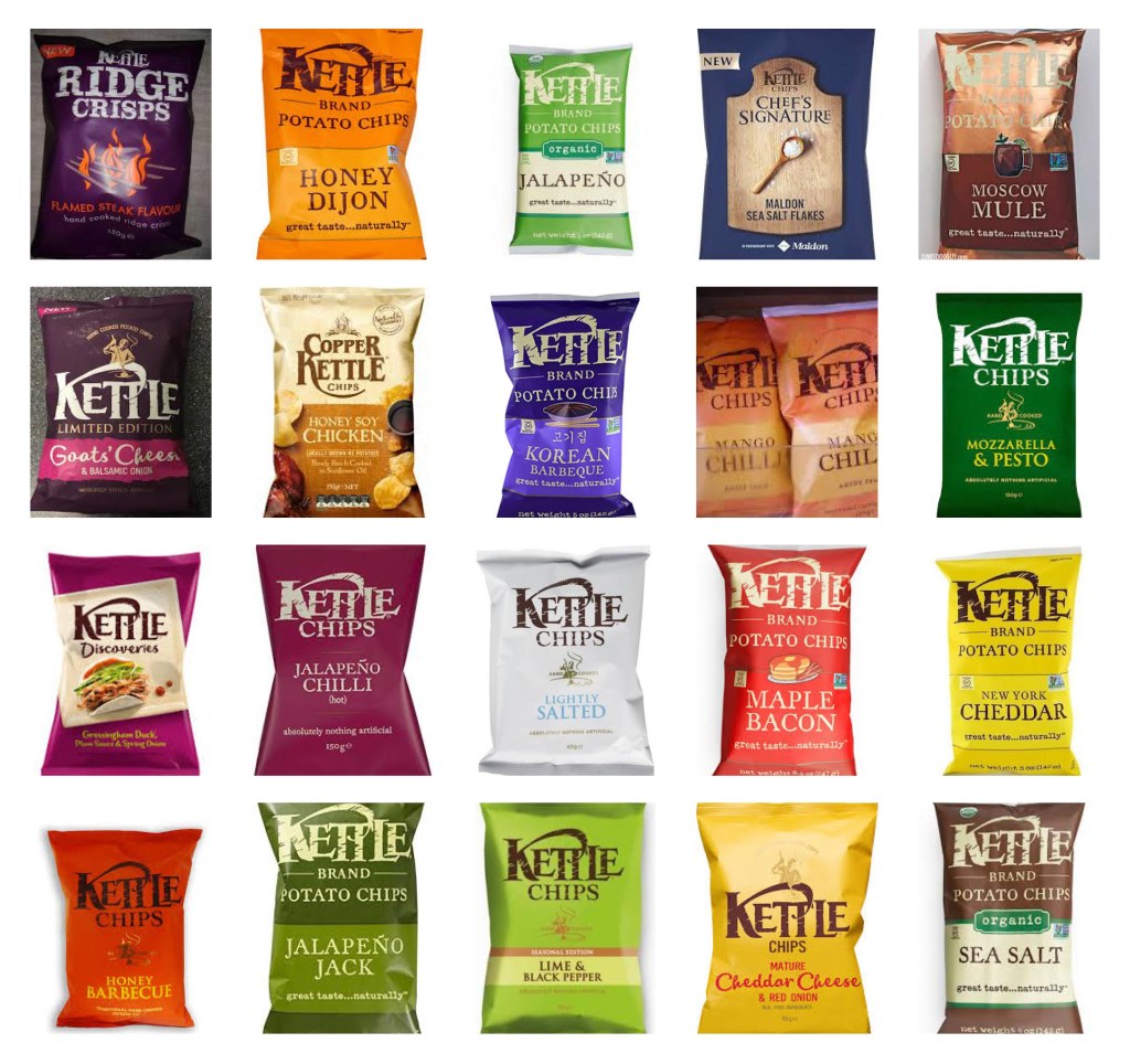 80 variations on a Kettle chip – Museum of Crisps