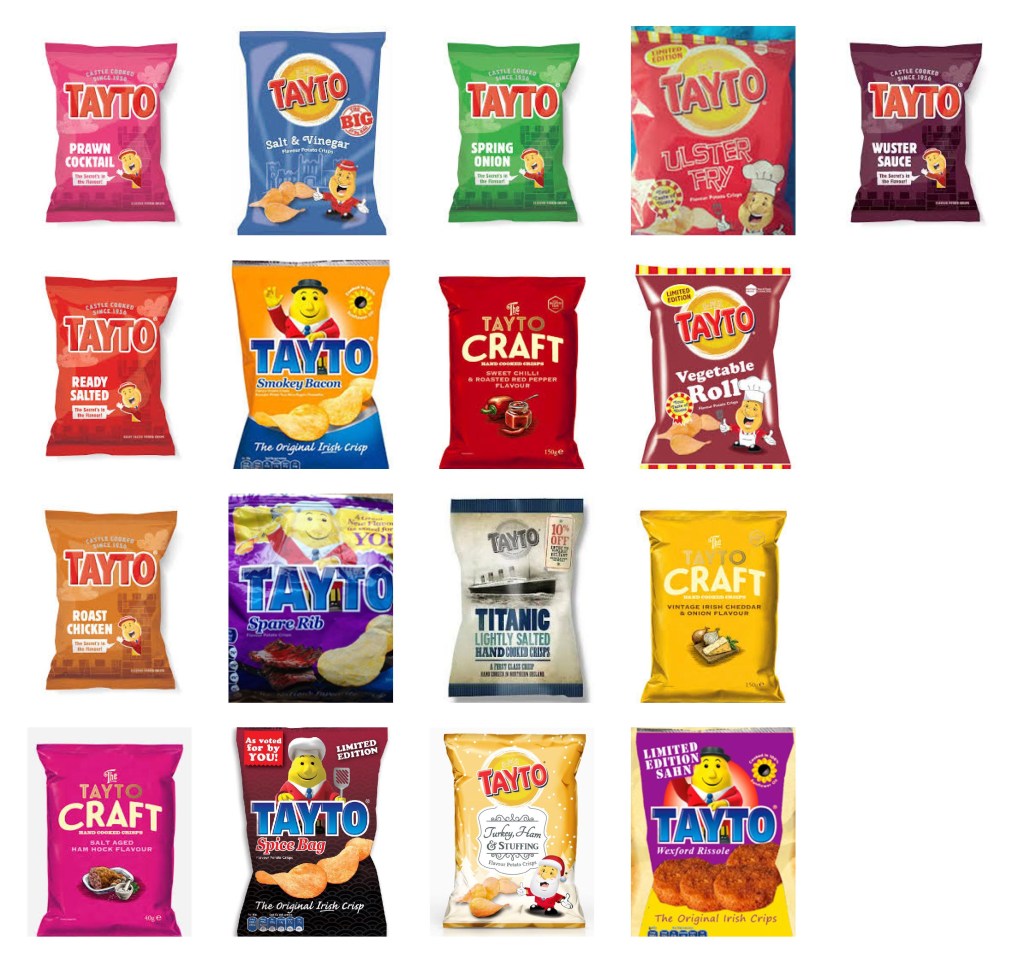 20 Varieties of Tayto’s… and Tayto’s – Museum of Crisps